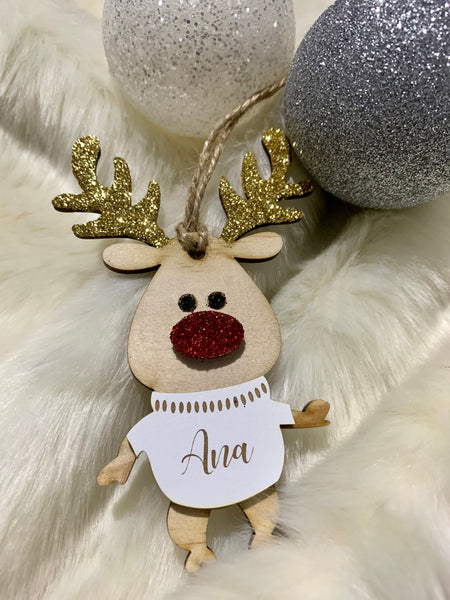 Customised Engraved wooden Reindeer – Totally Cut Out