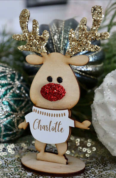 Reindeer table stand custom name – Totally Cut Out