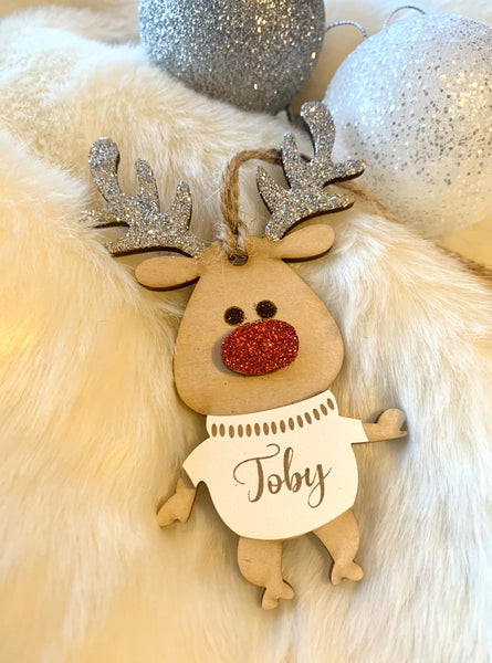 Customised Engraved wooden Reindeer – Totally Cut Out
