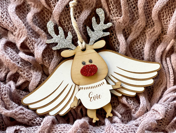 Customised Engraved wooden Reindeer – Totally Cut Out